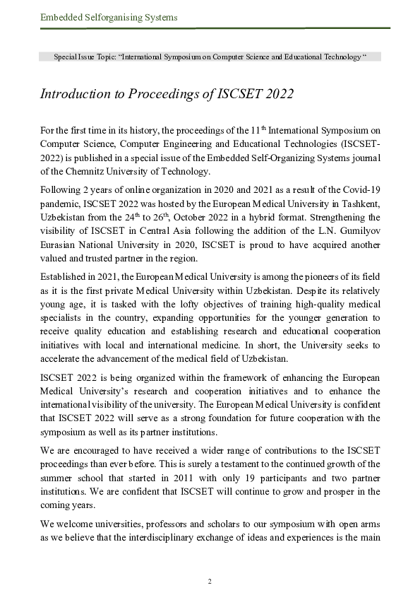 (PDF) Introduction to Proceedings of ISCSET 2022