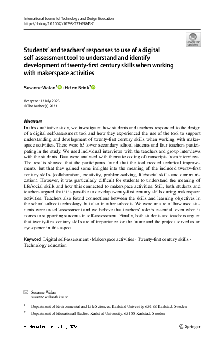 (PDF) Students’ and teachers’ responses to use of a digital self ...