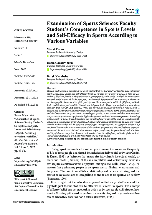 (PDF) Examination of Sports Sciences Faculty Student’s Competence in ...