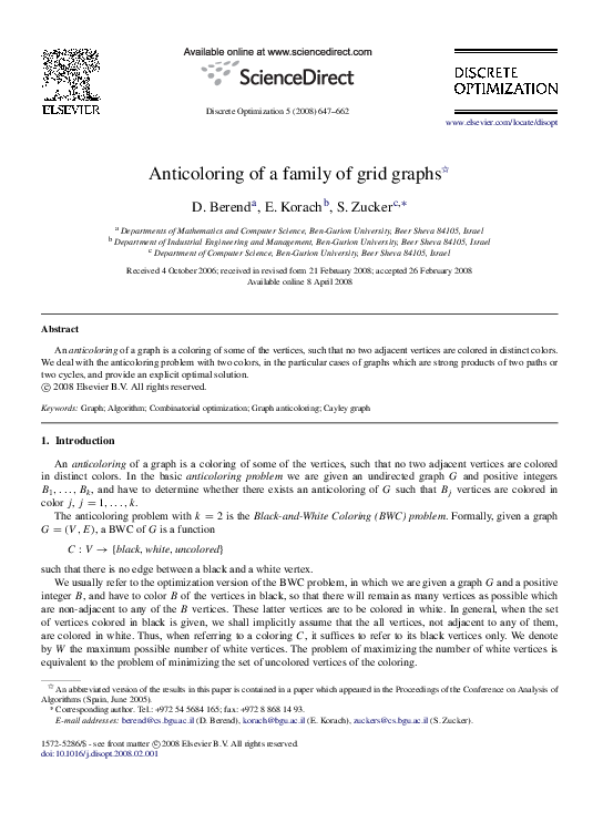 (PDF) Anticoloring of a family of grid graphs