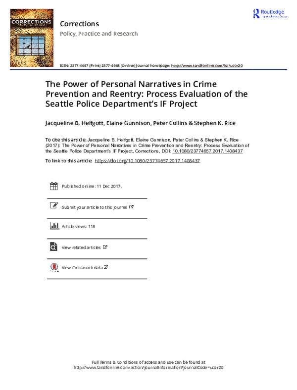(PDF) The Power of Personal Narratives in Crime Prevention and Reentry ...