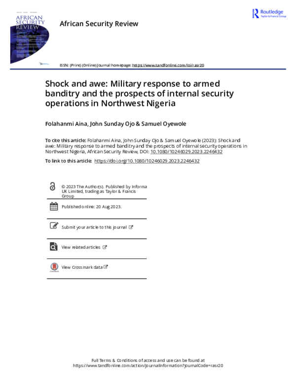(PDF) Shock and awe: Military response to armed banditry and the ...