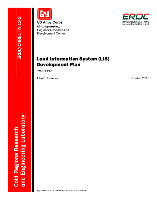 (PDF) Land Information System (LIS) Development Plan: FY13-FY17