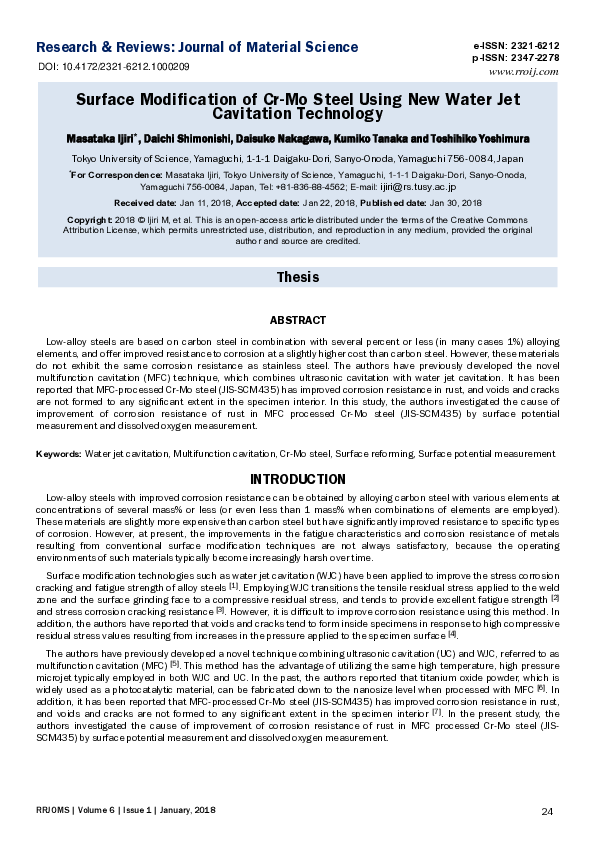 (PDF) Surface Modification of Cr-Mo Steel Using New Water Jet ...