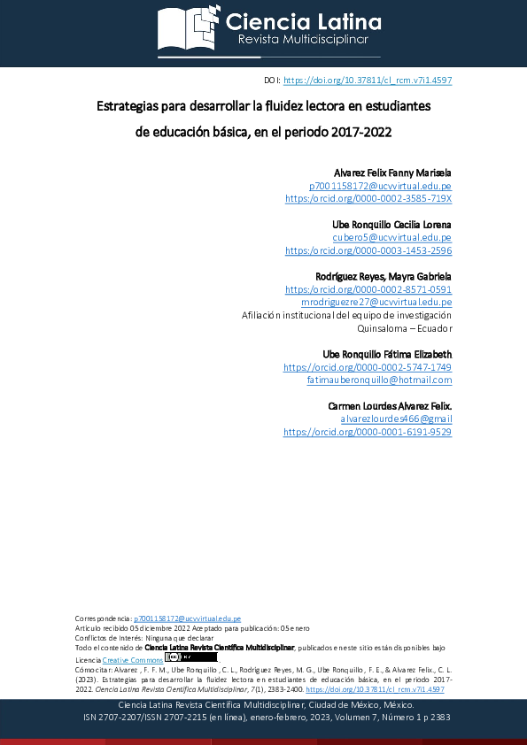 (PDF) Estrategias para desarrollar la fluidez lectora en estudiantes de ...