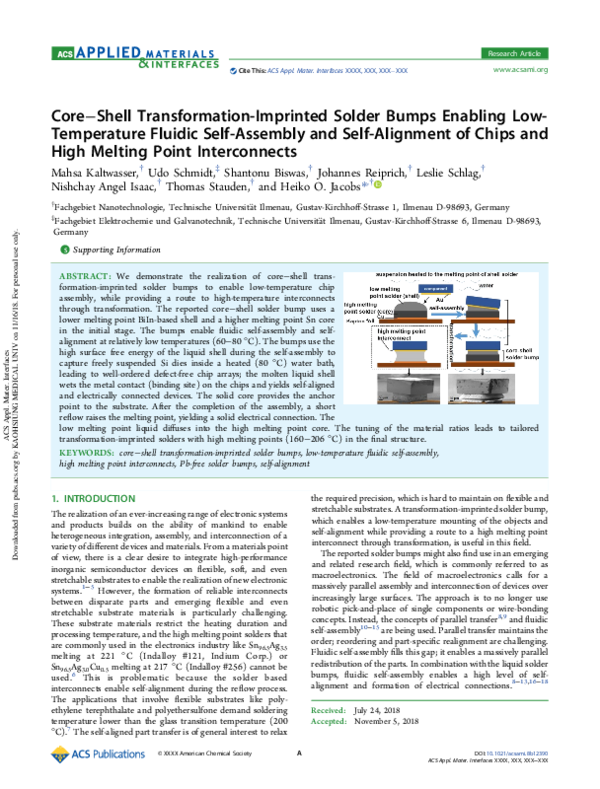 (PDF) Core–Shell Transformation-Imprinted Solder Bumps Enabling Low ...