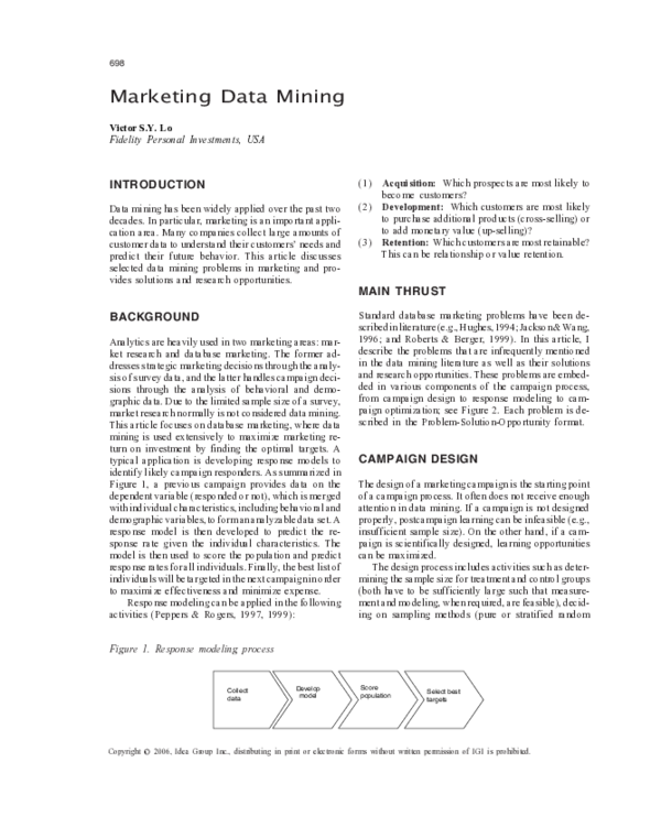 (PDF) Marketing Data Mining