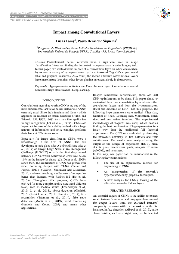 (PDF) Impact among Convolutional Layers