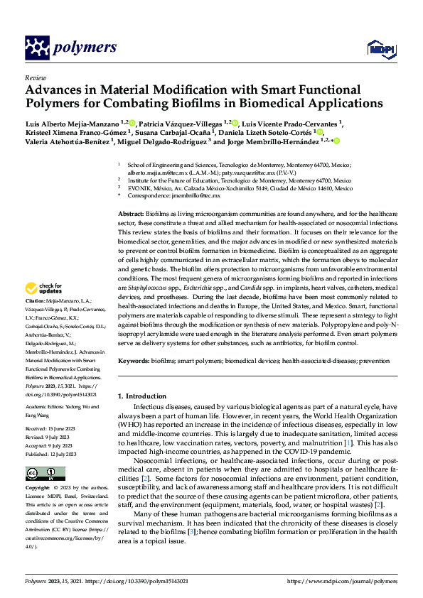 (PDF) Advances in Material Modification with Smart Functional Polymers ...