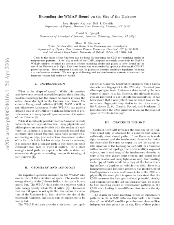 (PDF) Extending the WMAP bound on the size of the Universe