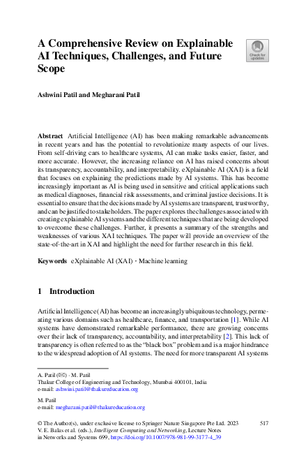 (PDF) A Comprehensive Review on Explainable AI Techniques, Challenges ...