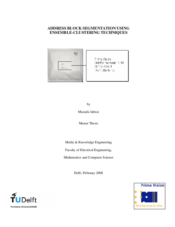 (PDF) Address block segmentation using ensemble-clustering techniques