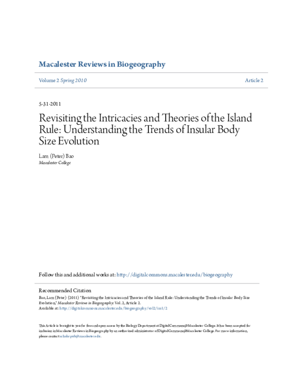 (PDF) Revisiting the Intricacies and Theories of the Island Rule ...