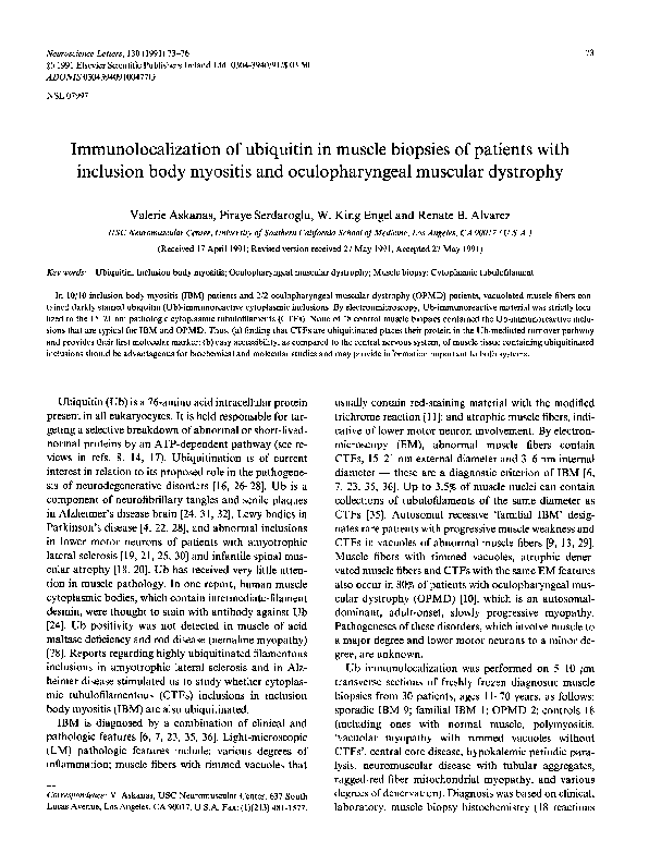 (PDF) Immunolocalization of ubiquitin in muscle biopsies of patients ...