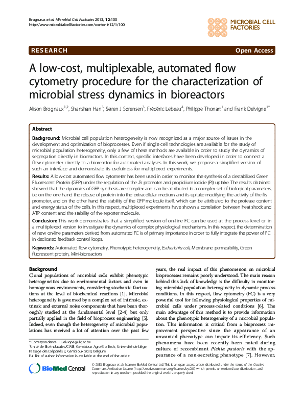 (PDF) A low-cost, multiplexable, automated flow cytometry procedure for the characterization of ...