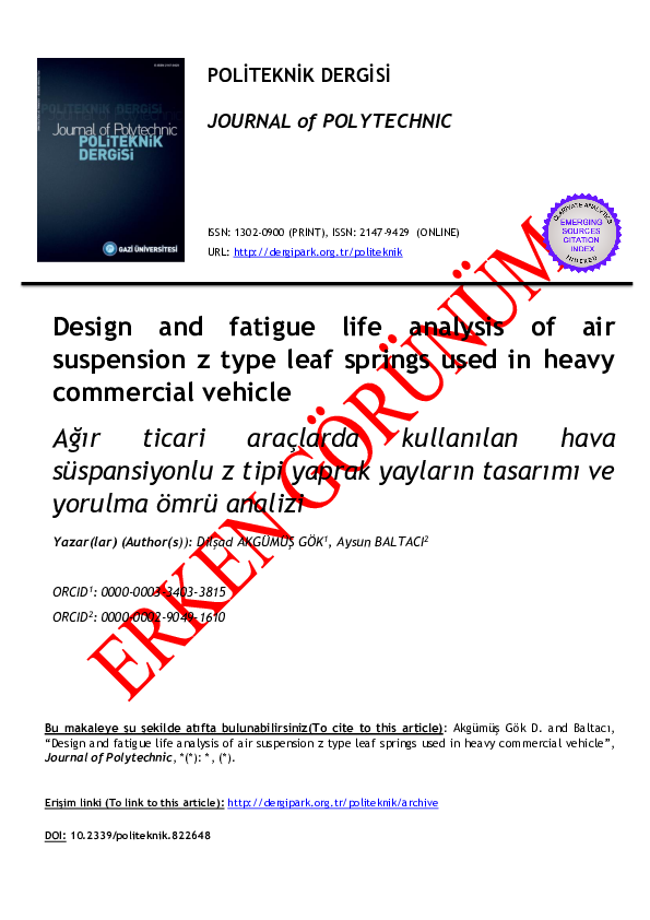 (PDF) Design and Fatigue Life Analysis of Air Suspension Z Type Leaf ...