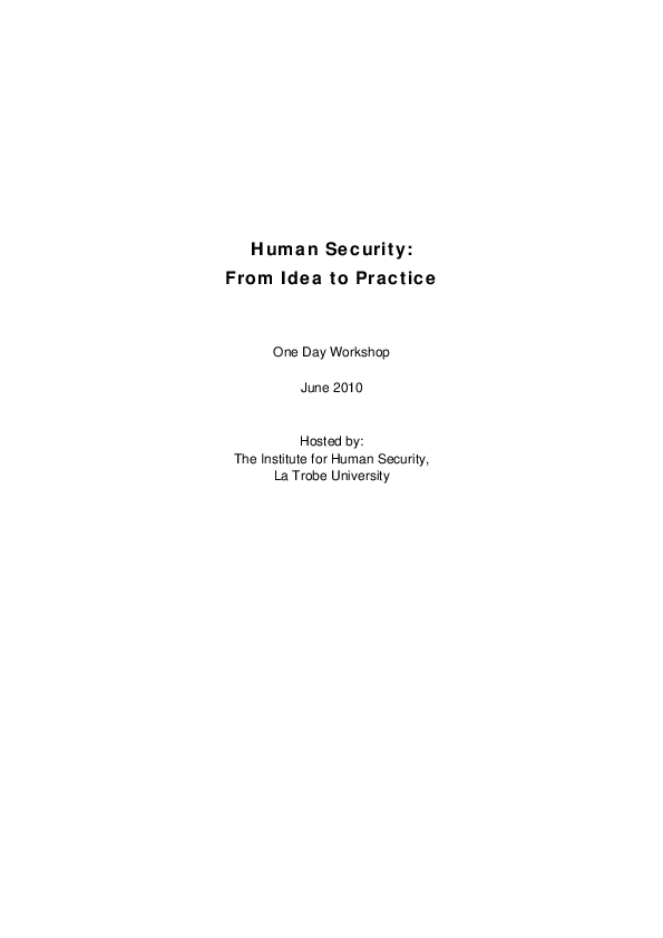 (PDF) Human security : from idea to practice
