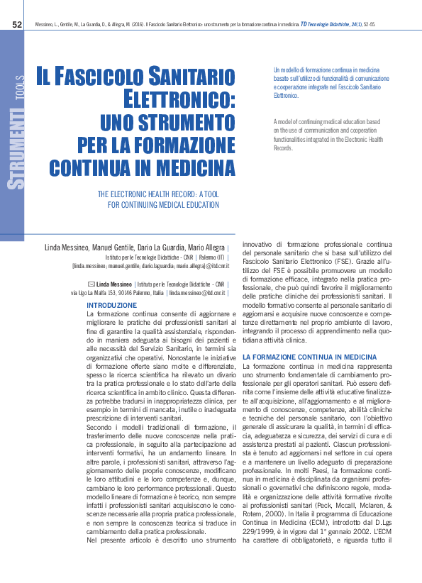 (PDF) The electronic health record: a tool for continuing medical education