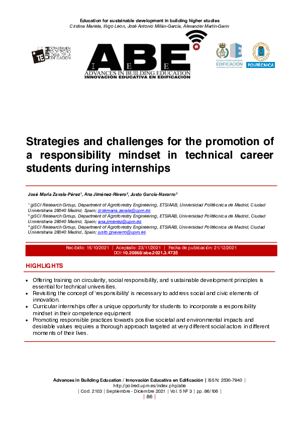 (PDF) Strategies and challenges for the promotion of a responsibility ...