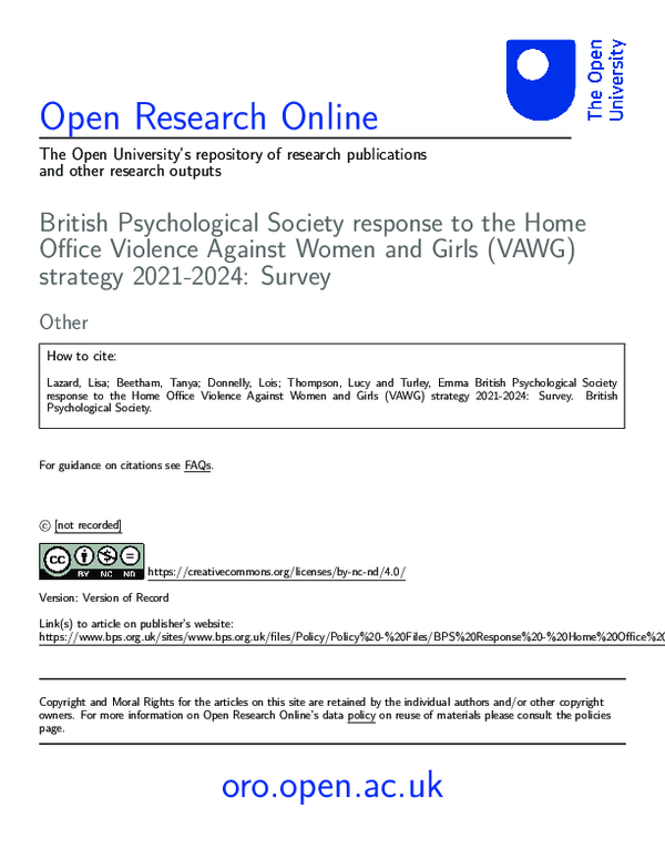 (PDF) British Psychological Society response to the Home Office ...