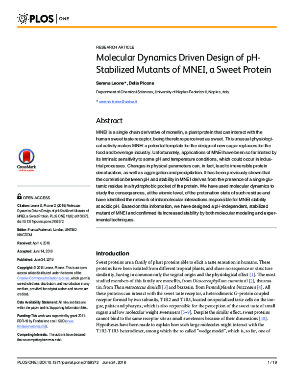 (PDF) Molecular Dynamics Driven Design of pH-Stabilized Mutants of MNEI ...