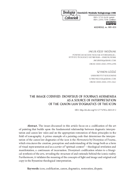 (PDF) THE IMAGE CODIFIED: DIONYSIUS OF FOURNA'S HERMENEIA AS A SOURCE ...
