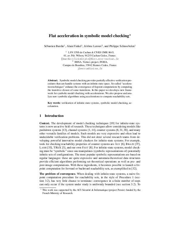 (PDF) Flat Acceleration in Symbolic Model Checking