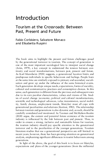 (PDF) Introduction: Tourism at the Crossroads: Between Past, Present ...