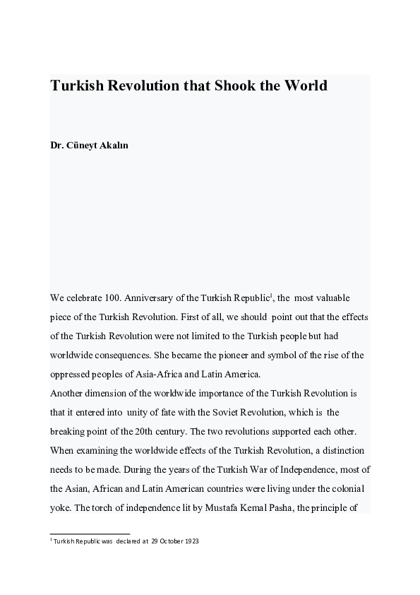 (DOC) Turkish Revolution that Shook the World