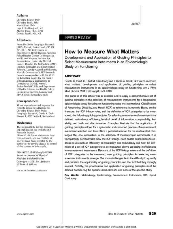 (PDF) How to Measure What Matters