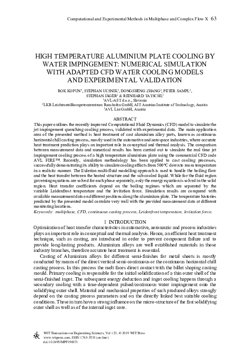 (PDF) High Temperature Aluminium Plate Cooling by Water Impingement ...