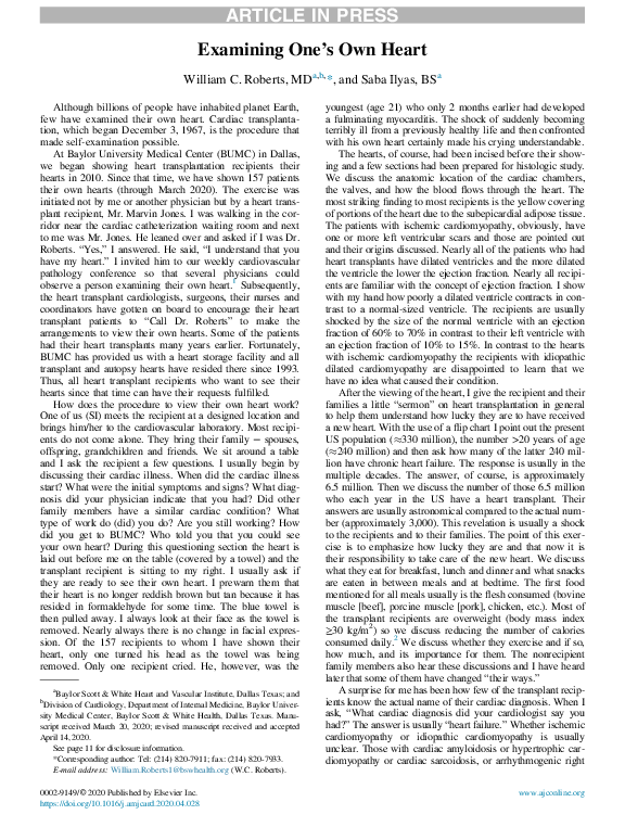 (PDF) Examining One's Own Heart