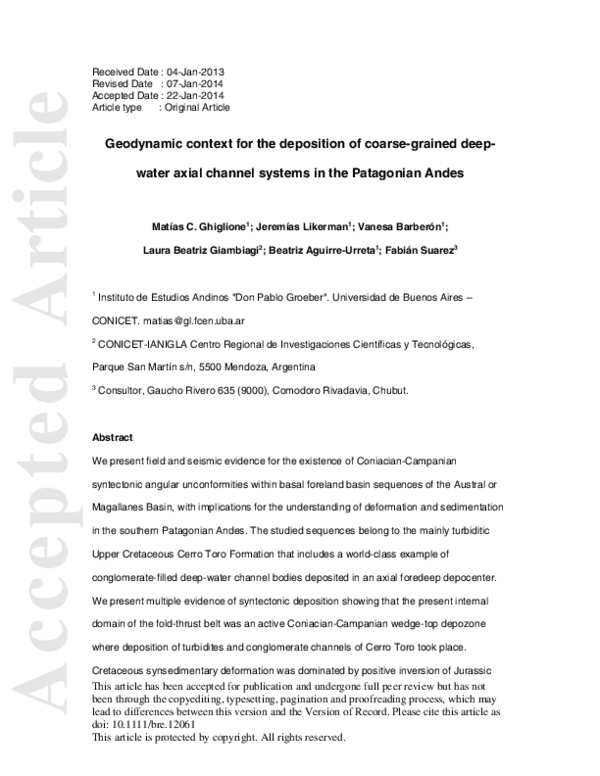 (PDF) Geodynamic context for the deposition of coarse-grained deep ...