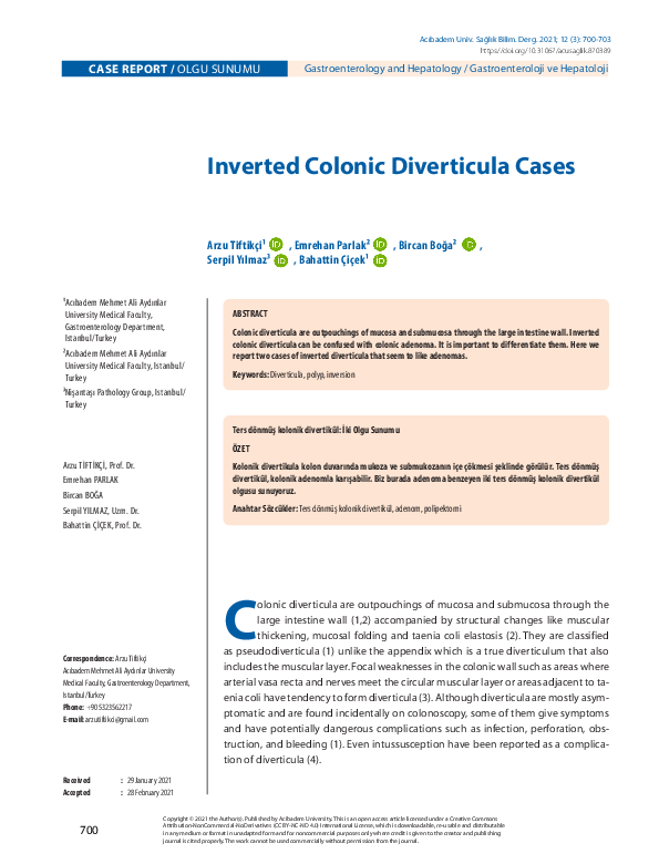 (PDF) Inverted colonic diverticula cases