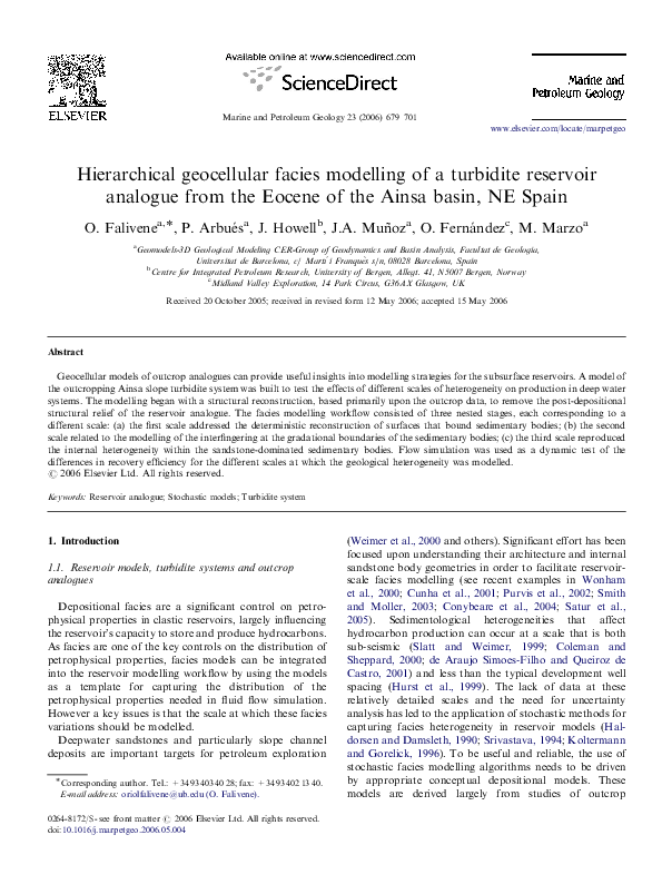 (PDF) Hierarchical geocellular facies modelling of a turbidite ...