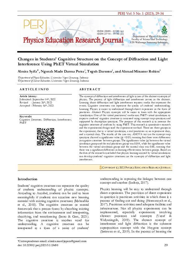 (PDF) Changes in Students' Cognitive Structure on the Concept of ...