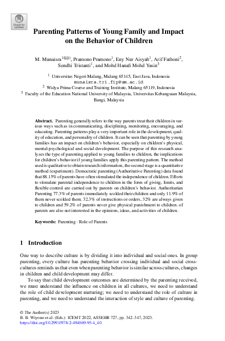 (PDF) Parenting Patterns of Young Family and Impact on the Behavior of ...