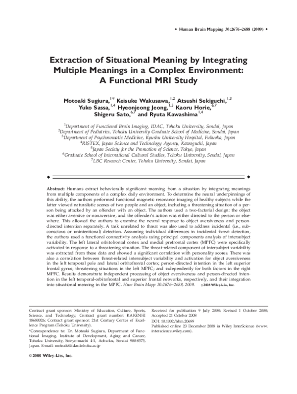 (PDF) Extraction of situational meaning by integrating multiple ...
