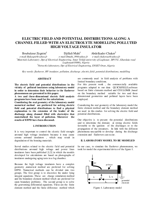 (PDF) Electric Field and Potential Distributions Along a Channel Filled with an Electrolyte ...