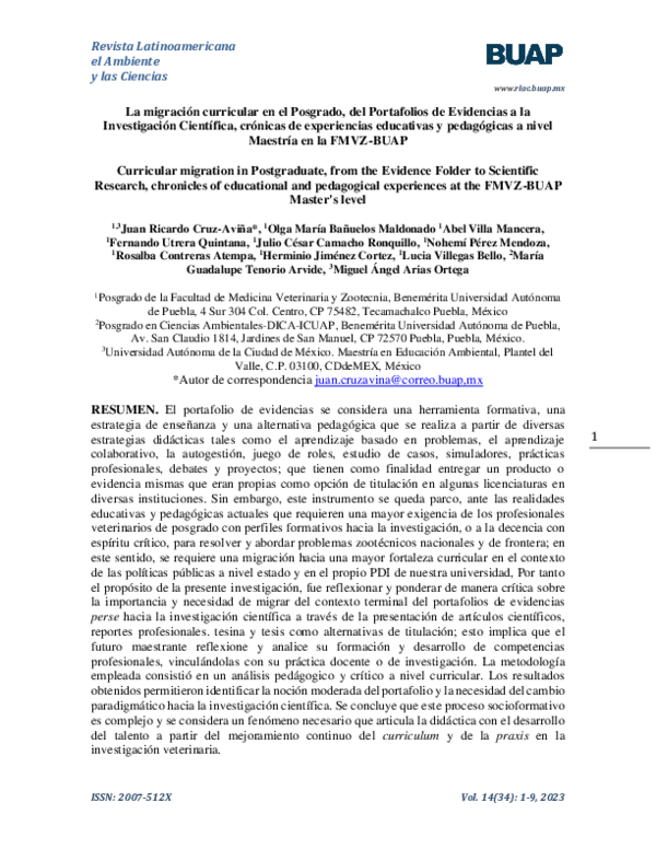 (PDF) La migración curricular en el Posgrado, del Portafolios de ...