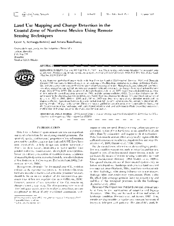 (PDF) Land use mapping and change detection in the coastal zone of northwest Mexico using remote ...