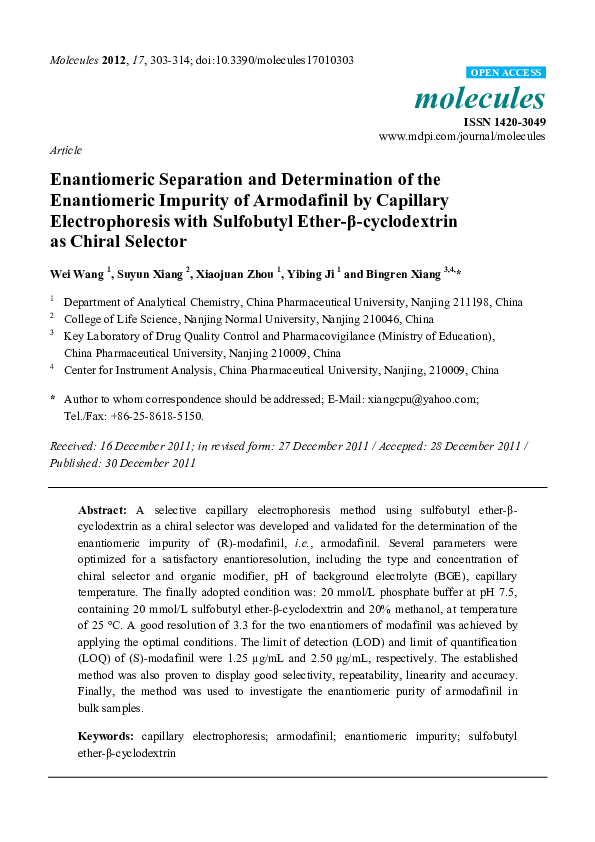 (PDF) Enantiomeric Separation and Determination ofR,S-Salsolinol by ...