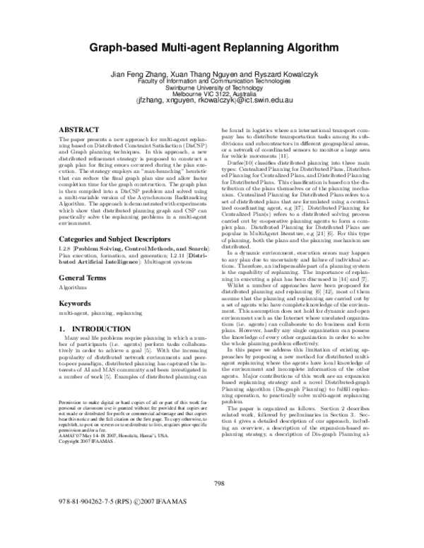 Pdf Graph Based Multiagent Replanning Algorithm Xuân Chiến Nguyễn 