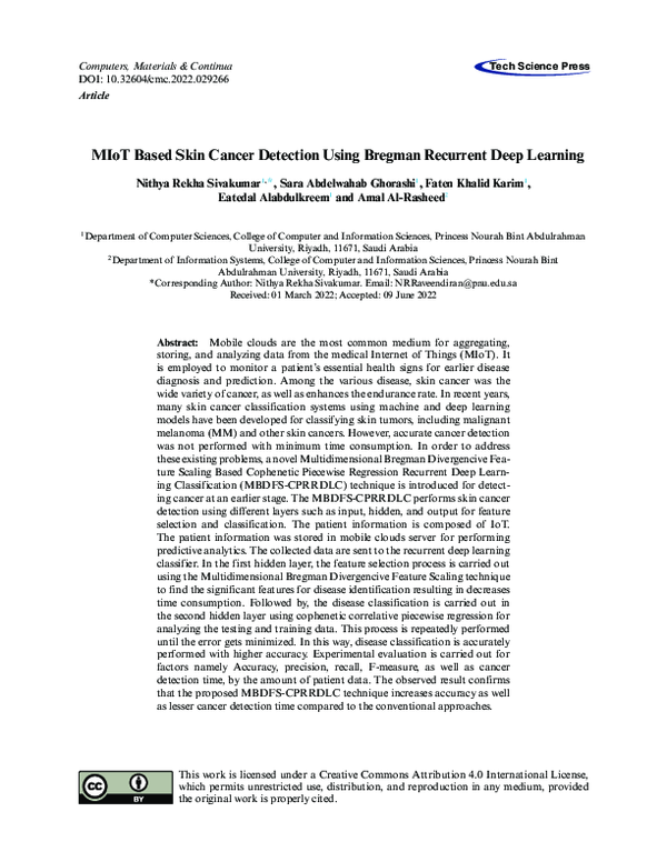 (PDF) MIoT Based Skin Cancer Detection Using Bregman Recurrent Deep ...