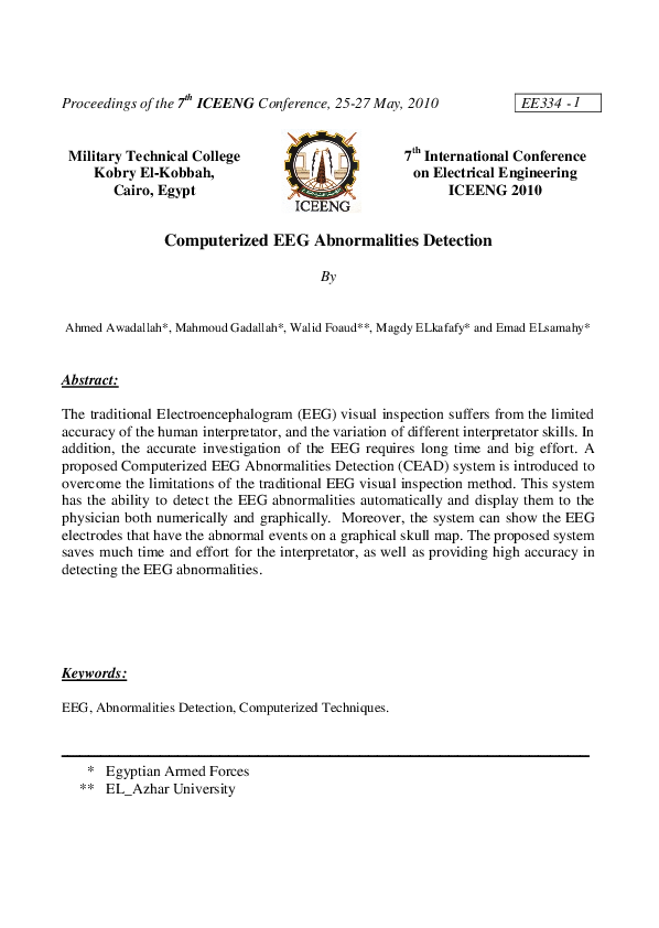 (PDF) Computerized EEG Abnormalities Detection