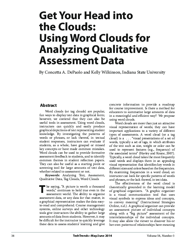 (PDF) Get Your Head into the Clouds: Using Word Clouds for Analyzing ...