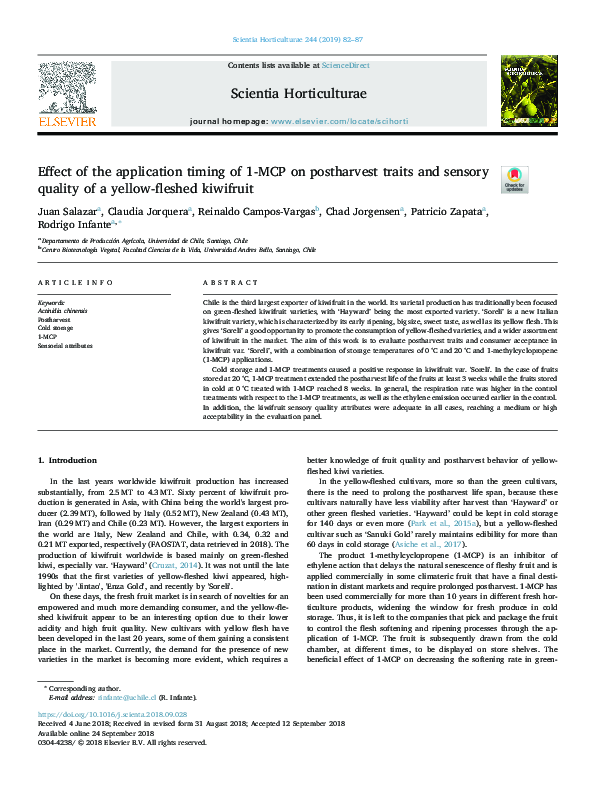 (PDF) Effect of the application timing of 1-MCP on postharvest traits and sensory quality of a ...