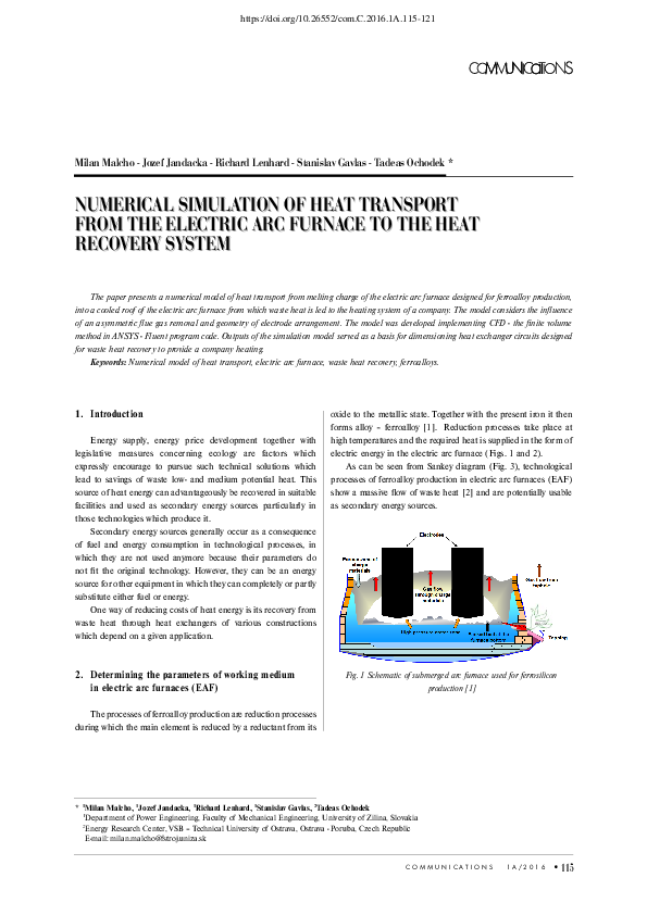 (PDF) Numerical Simulation of Heat Transport from the Electric Arc Furnace to the Heat Recovery ...