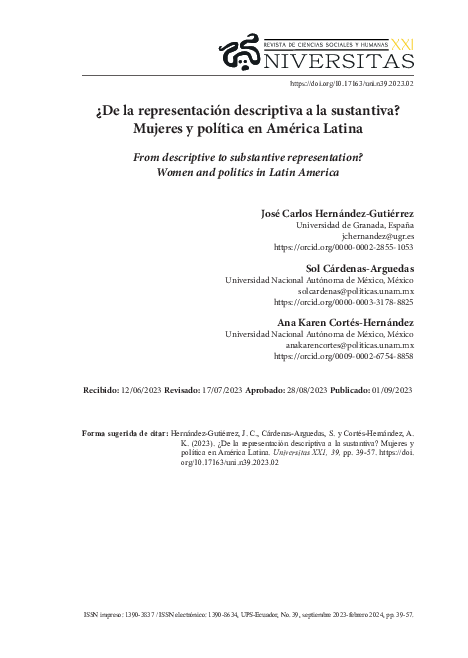 (PDF) De la representación descriptiva a la sustantiva? Mujeres y ...