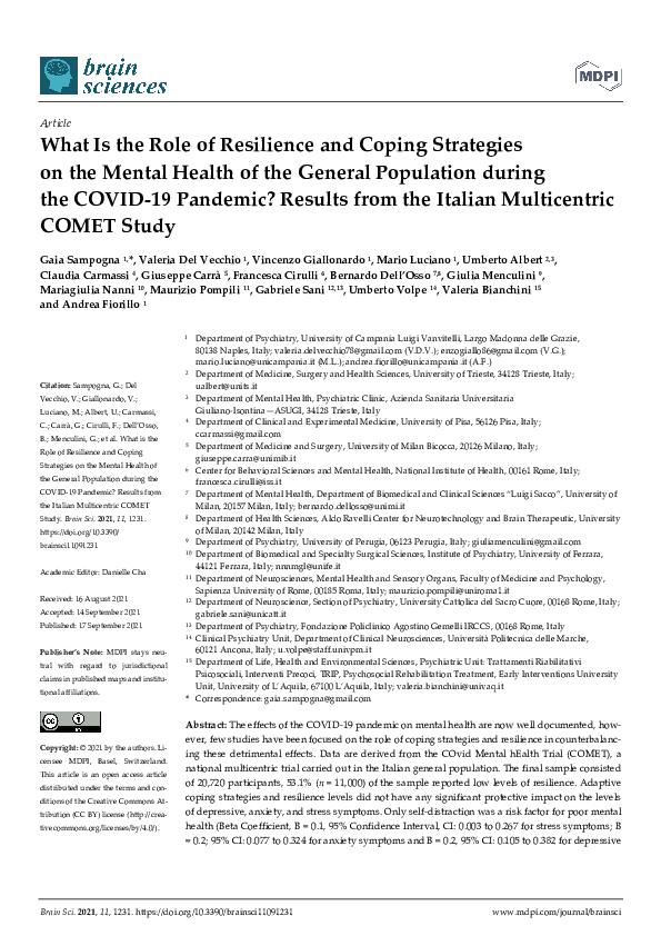 (PDF) What Is the Role of Resilience and Coping Strategies on the ...